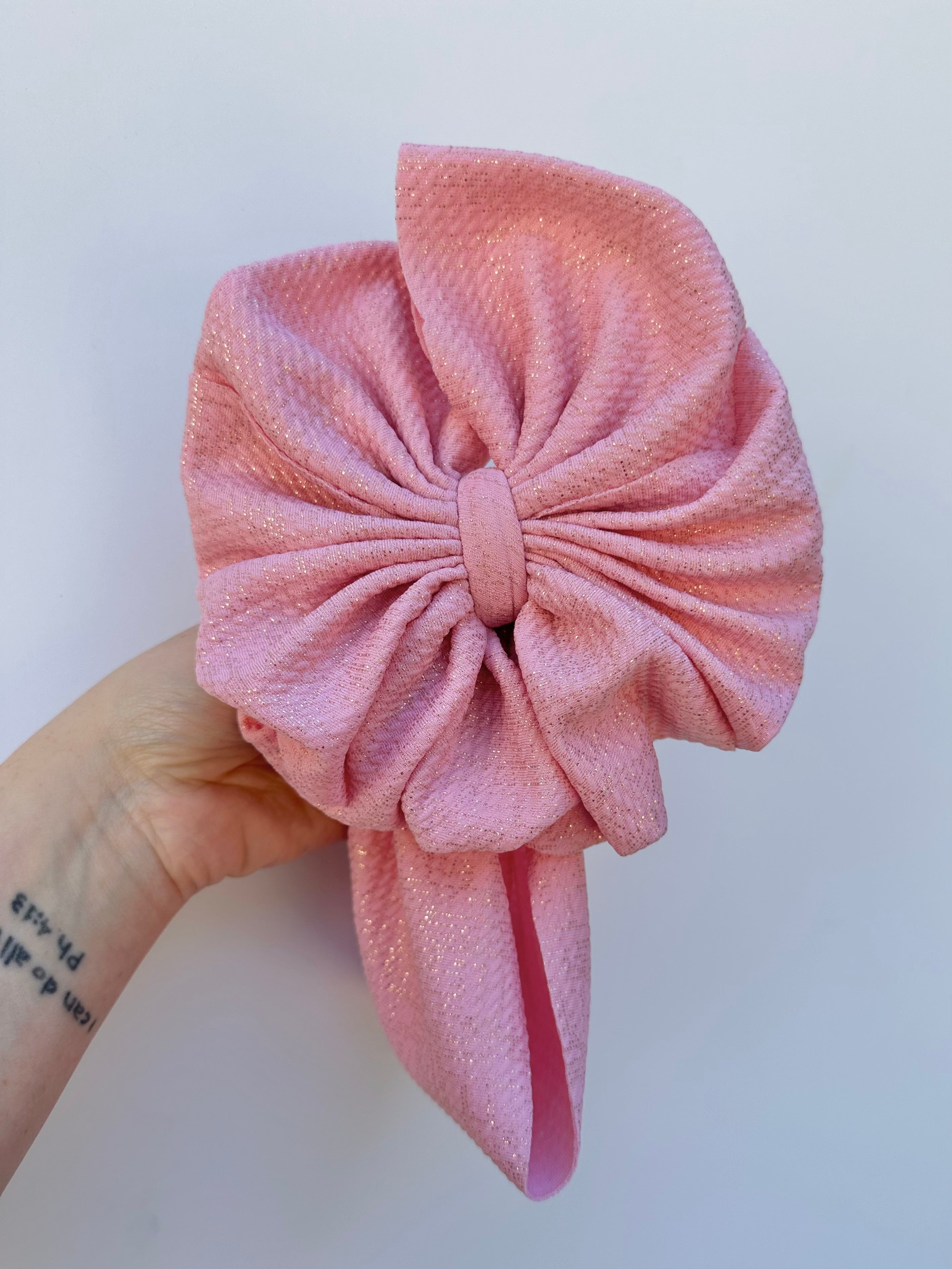 PINK GOLD SHIMMER BOW – Bummin’ n Bows Boutique